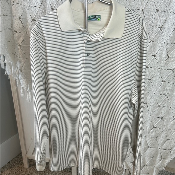 Pro Tour | Shirts | Mens Striped Pro Tour Polo Shirt Black And White ...